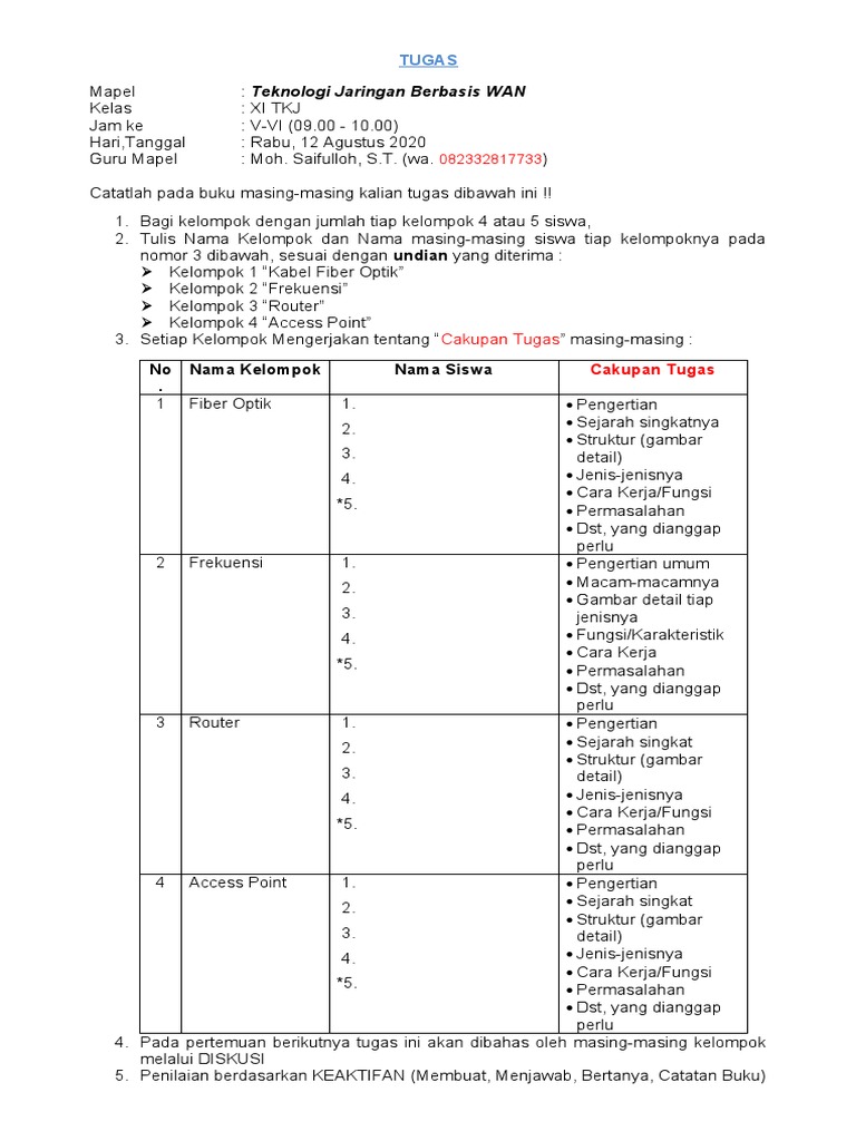 TUGAS Kelas XI TKJ | PDF