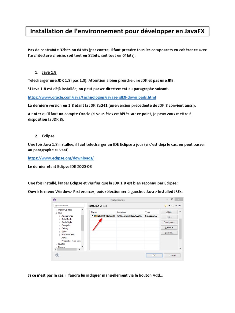 Installation JavaFX 2019-20 | PDF | Java (Langage de programmation) | Eclipse (Logiciel)