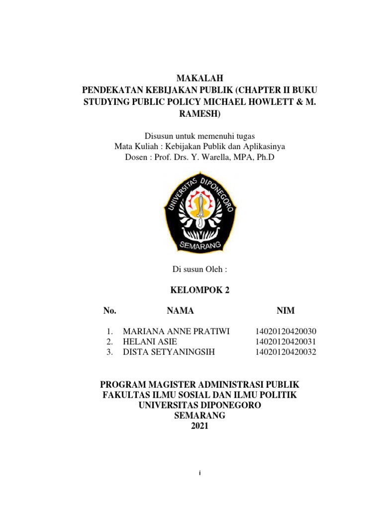 PubPol - MAP2021 - MAKALAH PUBLIC POLICY - KELOMPOK 2 CHAPTER 2 | PDF | Sains & Matematika