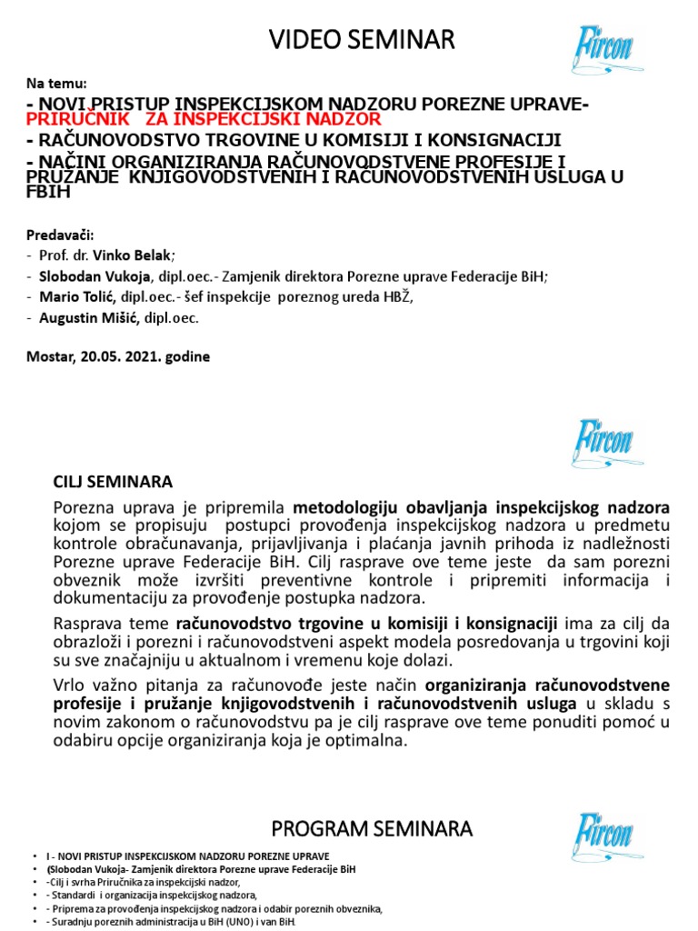 2021 Novi Pristup Inspekcijskom Nadzoru Porezne Uprave | PDF