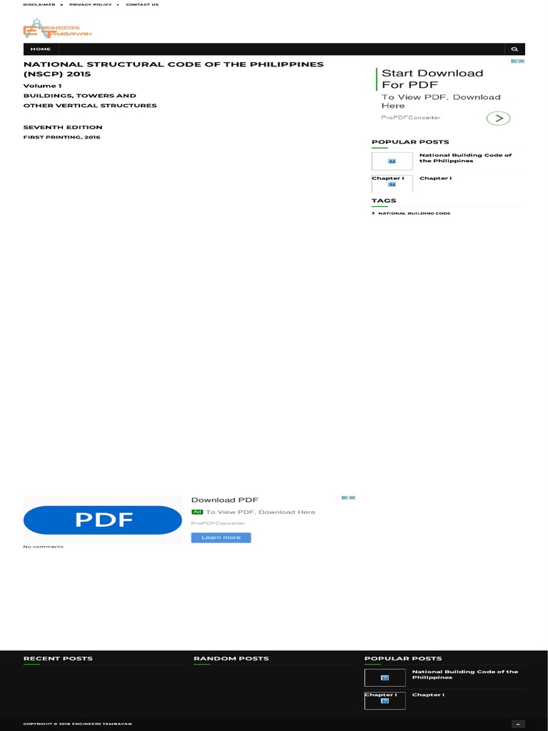 National Structural Code of The Philippines NSCP 2015 | PDF