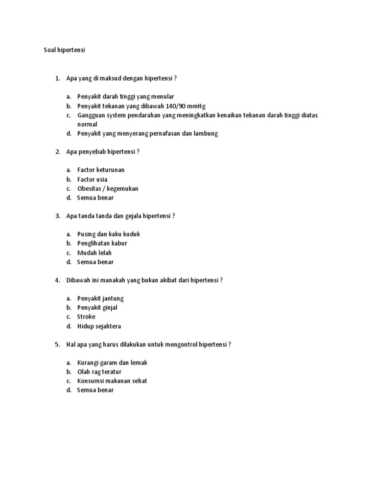Soal Hipertensi | PDF