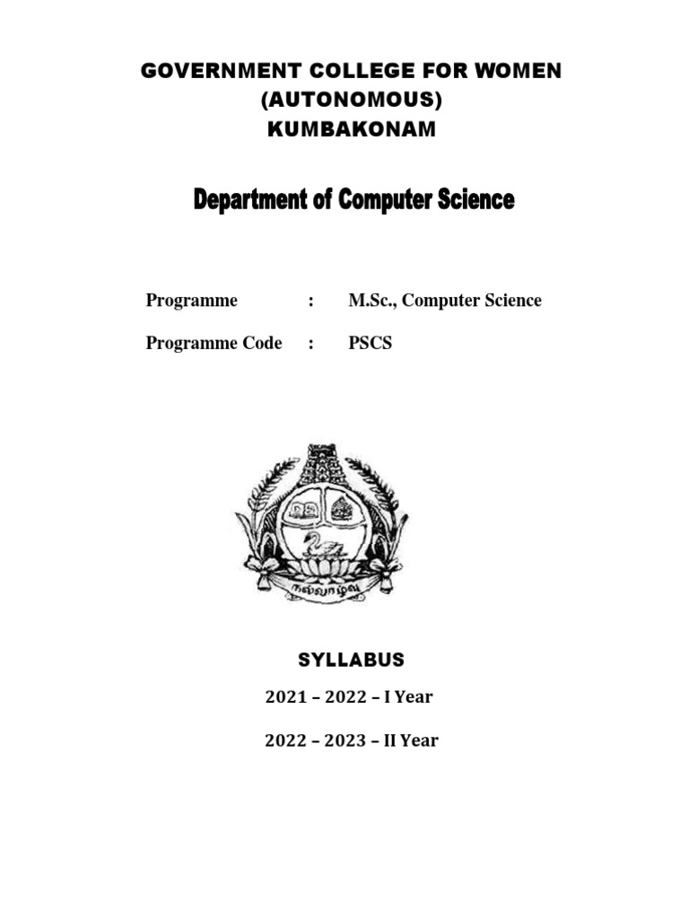 M.sc. Computer Science Syllabus - 2021-2022 Onwards | PDF | Cloud Computing | Parallel Computing