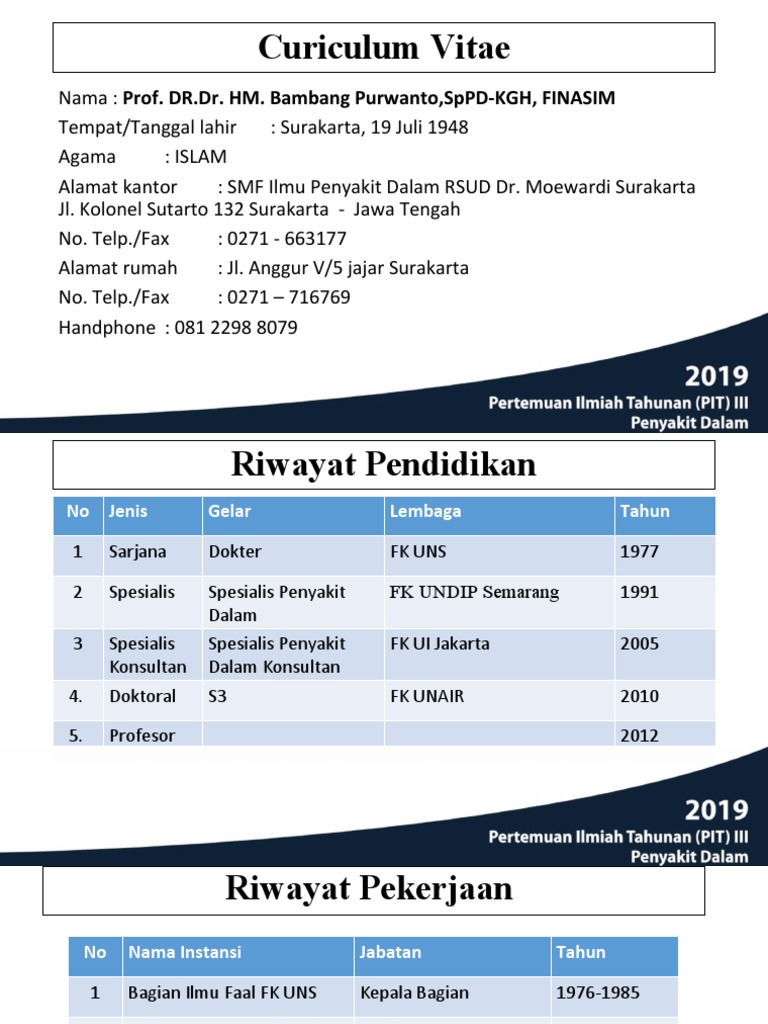 CV PPT Prof Bambang | PDF