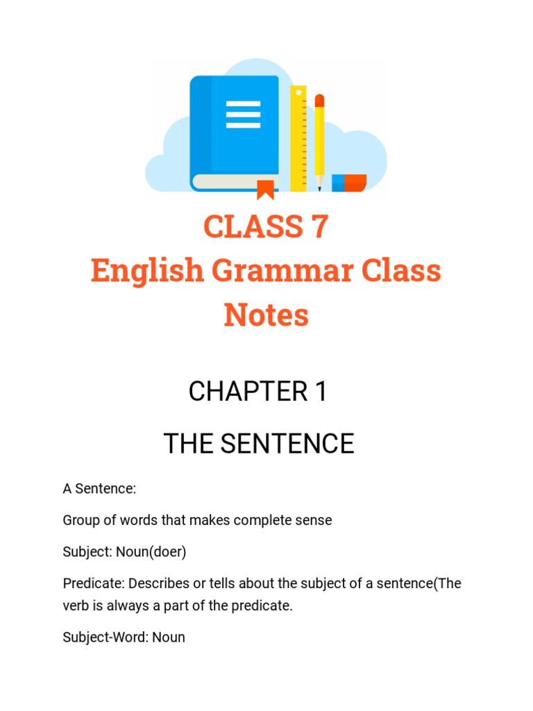 English Gammar Class Notes | PDF | Adjective | English Grammar