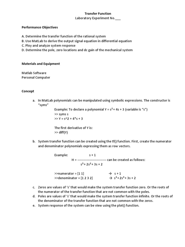 Expt 3 Transfer Function | Download Free PDF | Function (Mathematics ... Expt 3 Transfer Function | Download Free PDF | Function (Mathematics ...