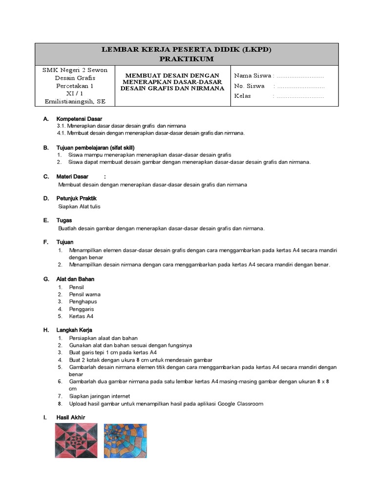 LKPD Desain Grafis SMK 2 Sewon | PDF