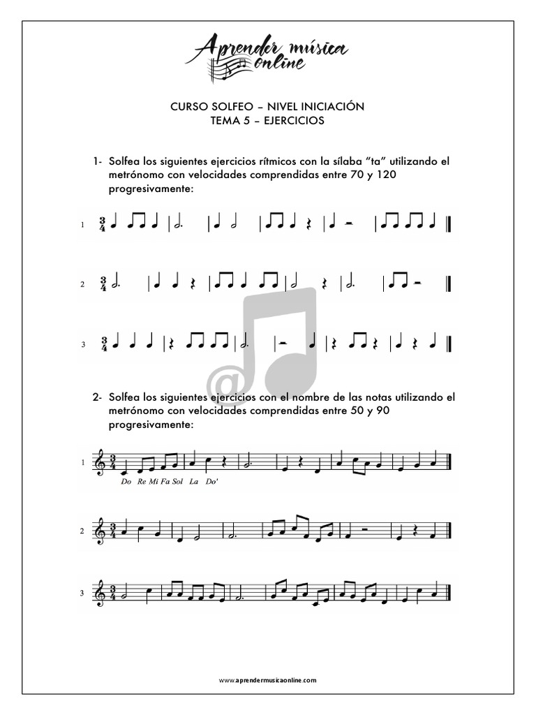 Ejercicios de Solfeo para Principiantes | PDF | Arte