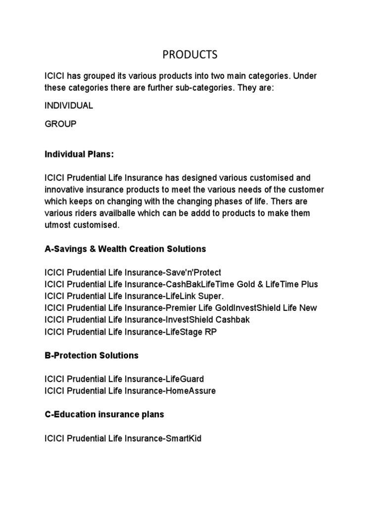 Products: Individual Plans | PDF | Insurance | Life Insurance
