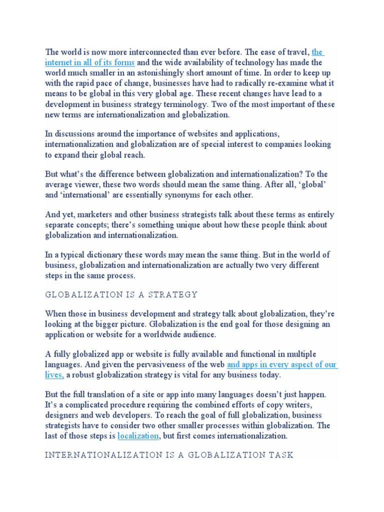 The World Is Now More Interconnected Than Ever Before | PDF ...