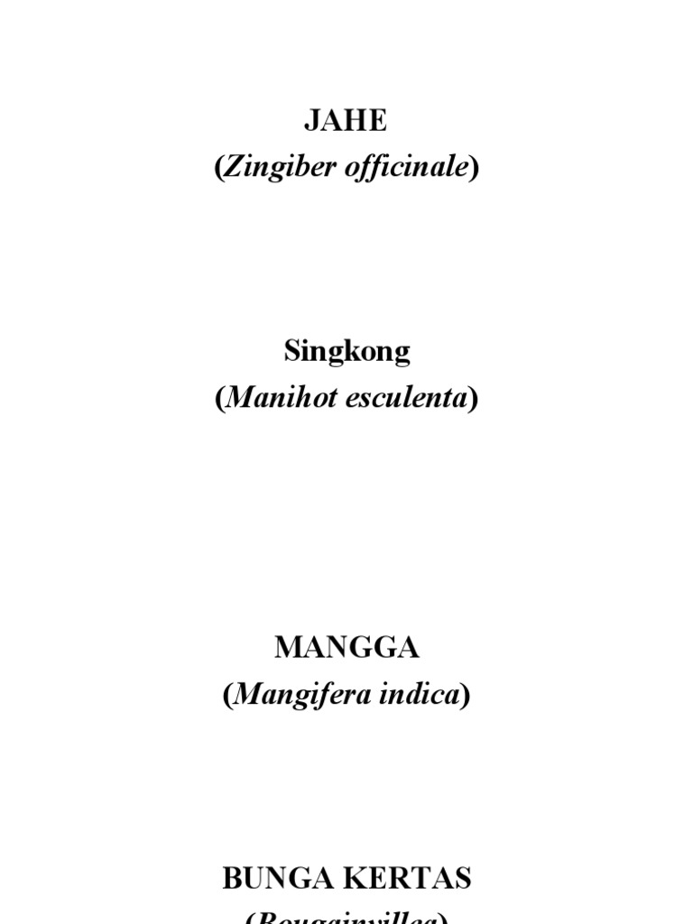 Daftar Nama Latin Toga | PDF