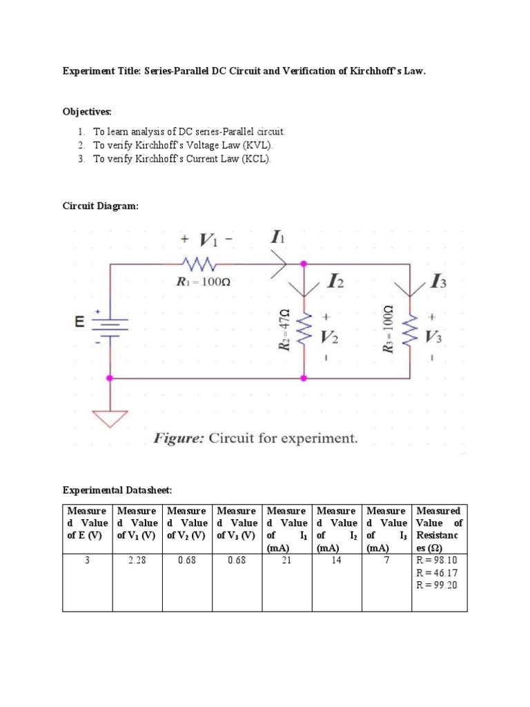 Series-Parallel Circuit Experiment Report | PDF | Electrical Network ...