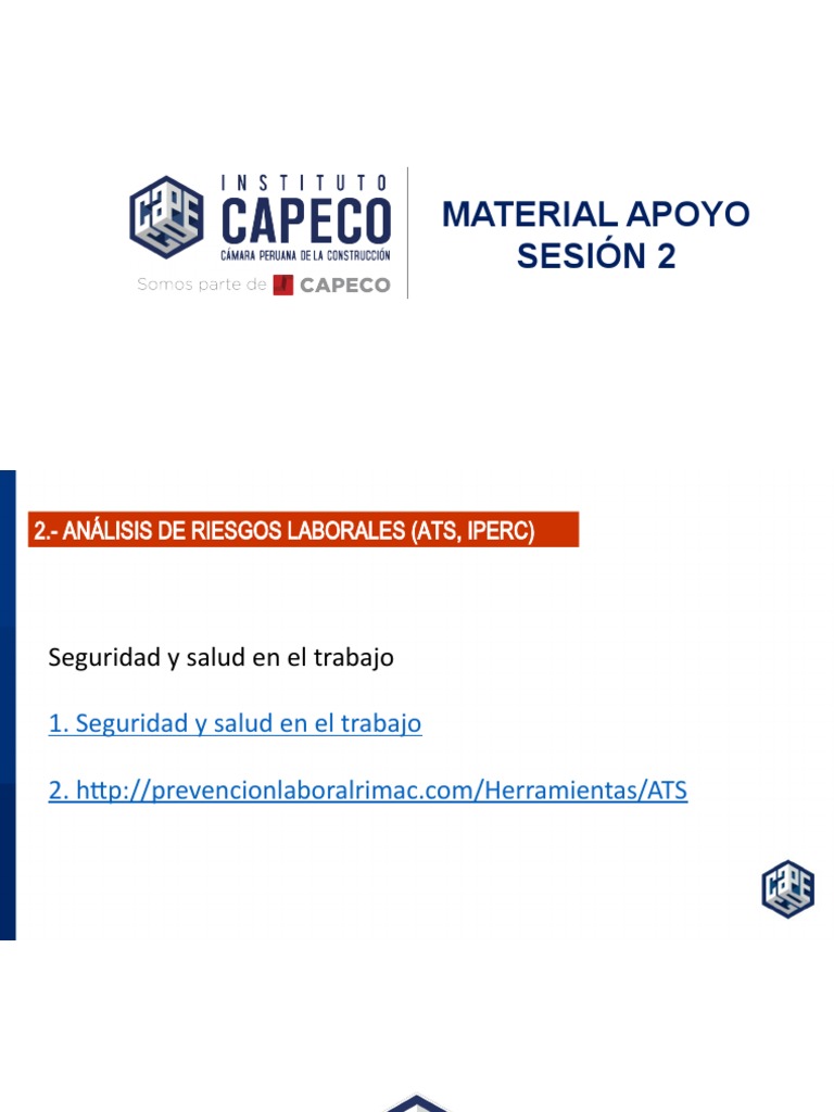 Material de Apoyo Analisis de Riesgos Laborales (Ats - Iperc) | PDF