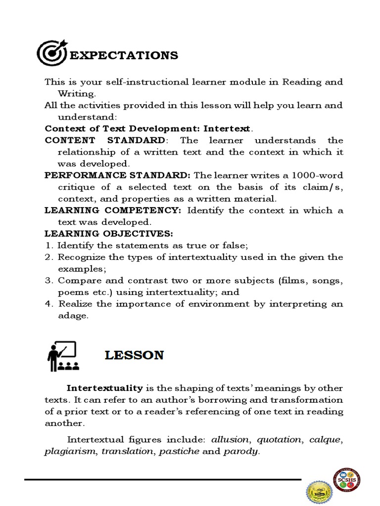 Types and Examples of Intertextuality | PDF | Intertextuality | Writing
