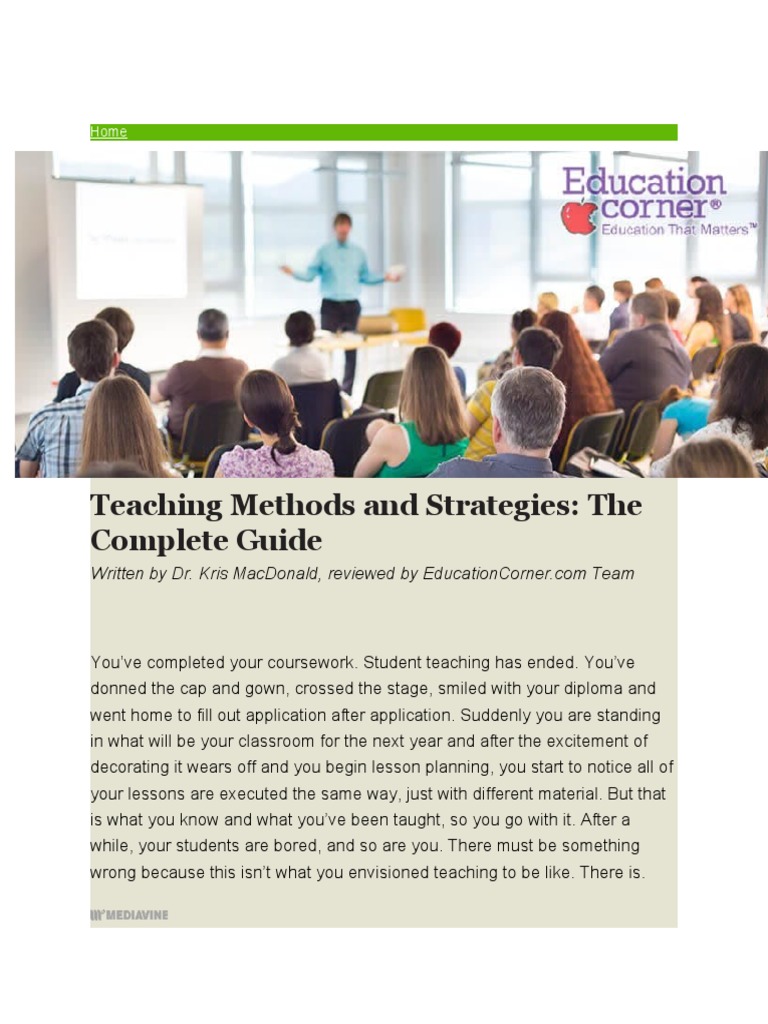A Comprehensive Guide to Teaching Methods, Strategies and Styles Based ...