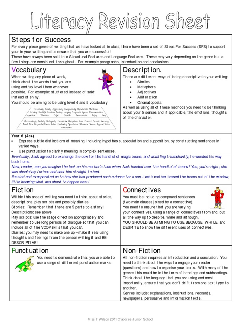 Writing Success Steps for Year 6 | PDF | Punctuation | Sentence ...