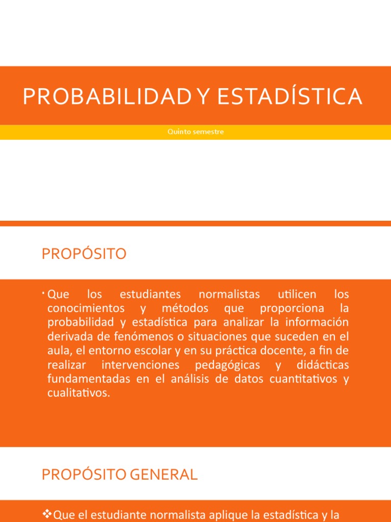 Presentación Probabilidad y Estadística | PDF | Estadísticas | Aprendizaje