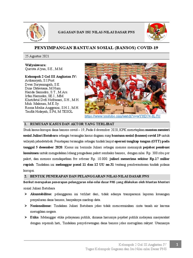 Contoh Analisis Isu Nilai Dasar PNS | PDF
