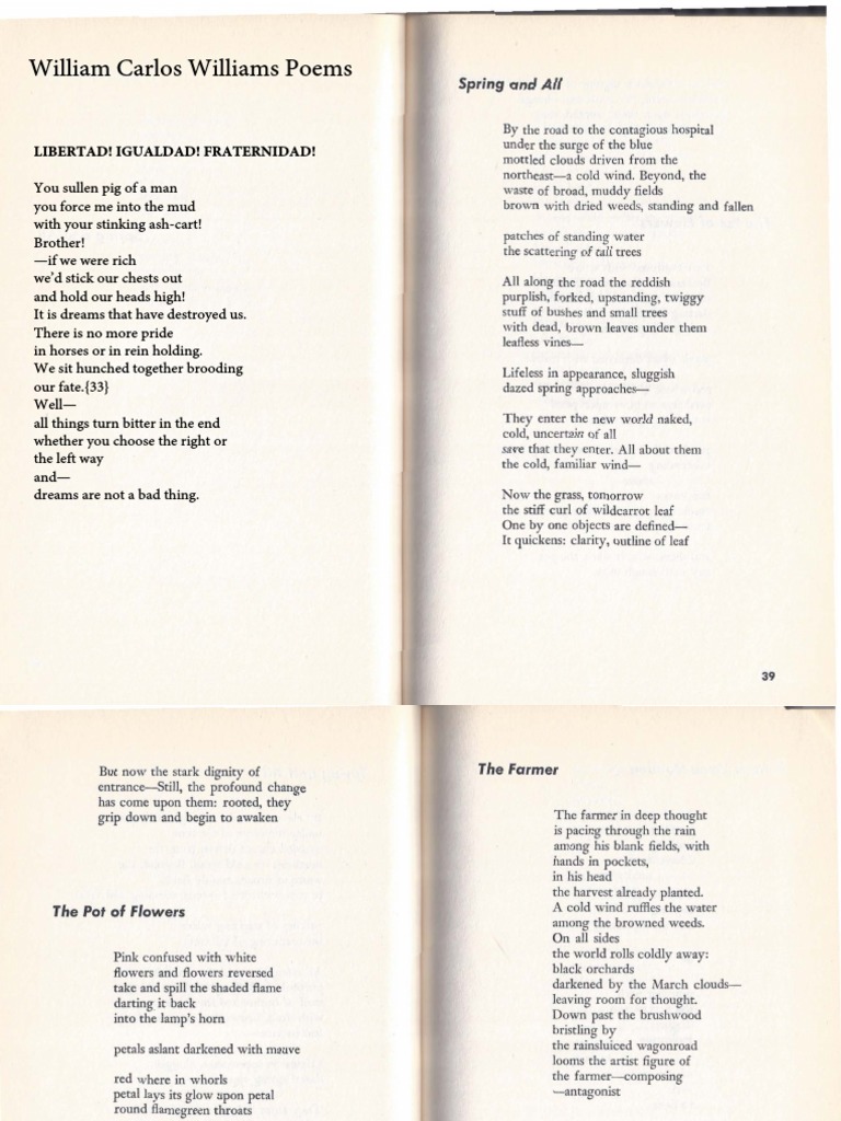 William Carlos Williams Poems: Libertad! Igualdad! Fraternidad! | PDF ...