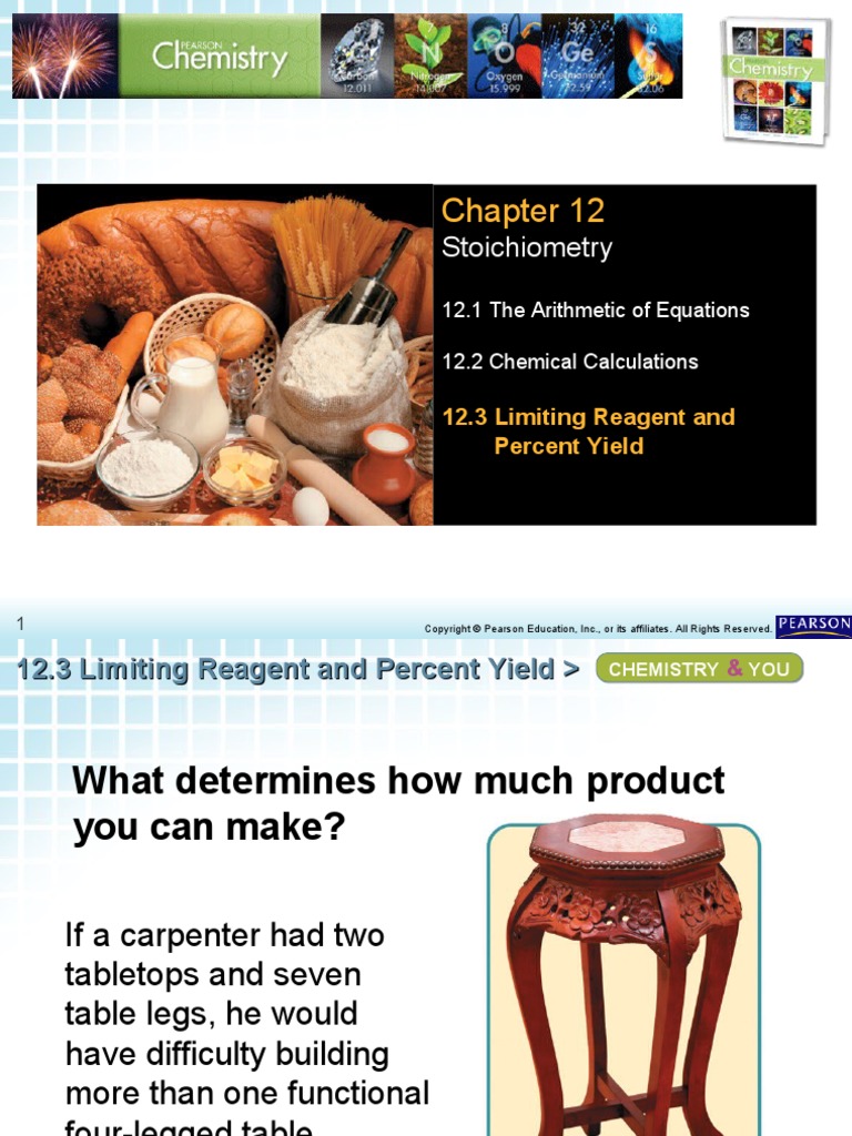 Stoichiometry: 12.3 Limiting Reagent and Percent Yield | PDF | Mole ...