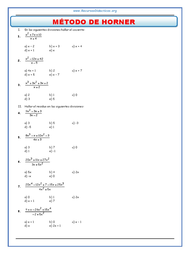 Metodo Horner Ii | PDF