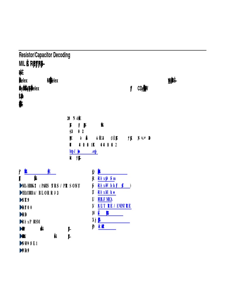 MIL Resistor/Capacitor Codes Guide | PDF | Capacitor | Electromagnetism