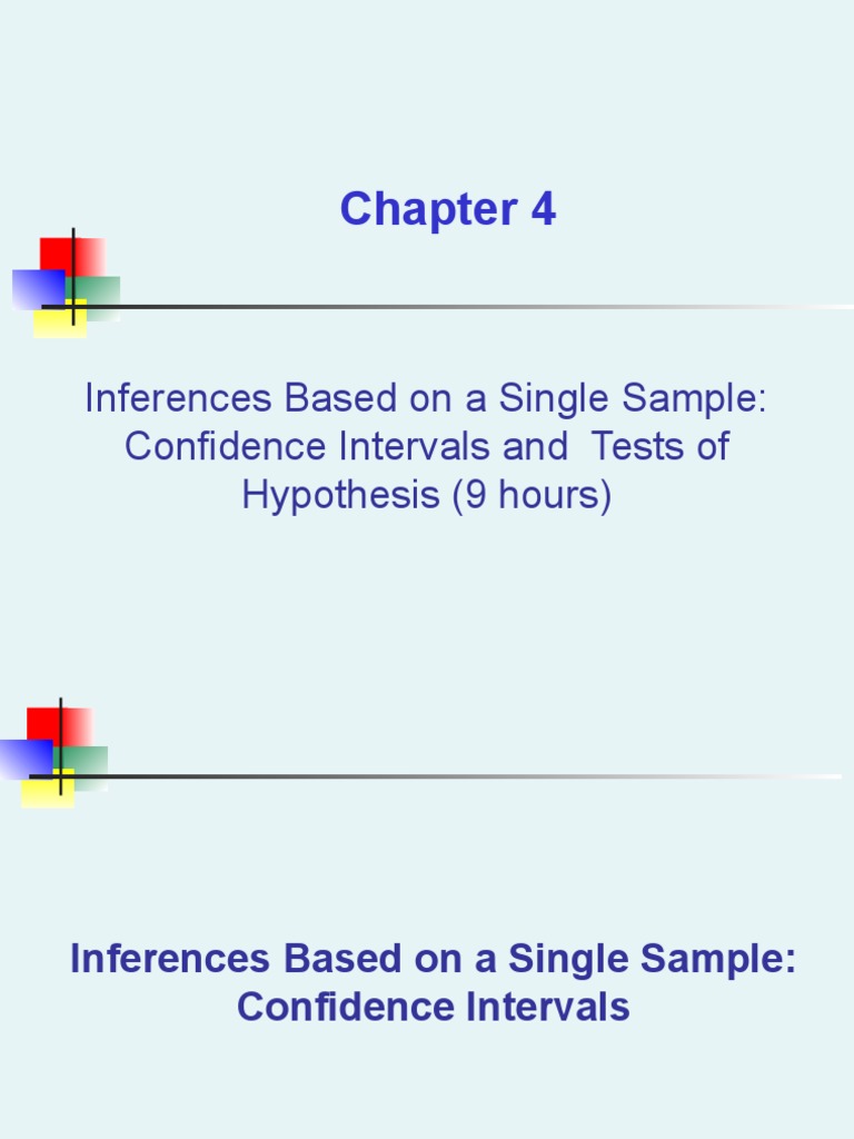 Inferences Based On A Single Sample: Confidence Intervals and Tests of ...