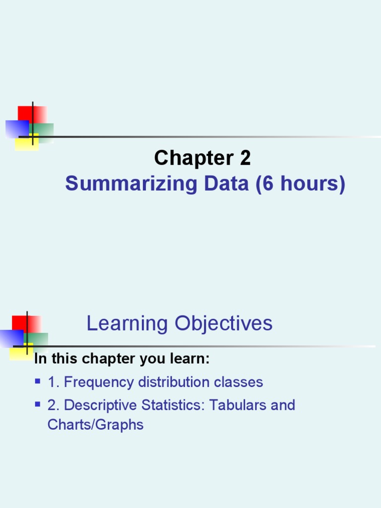 Summarizing Data (6 Hours) | PDF | Probability Distribution | Histogram