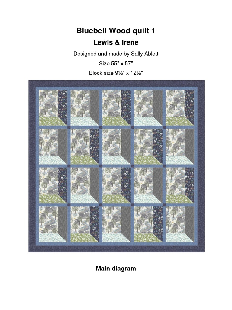 Bluebell Wood Quilt 1: Lewis & Irene | PDF | Sewing | Quilt