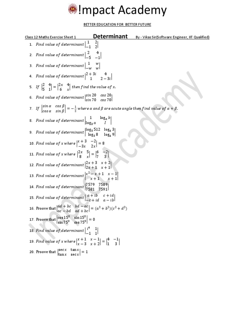 Exercise Sheet 1 M E 12 C | PDF