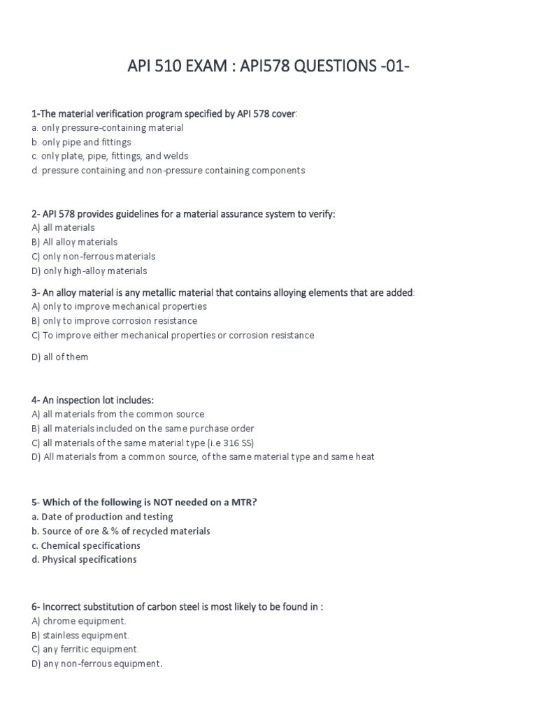 API 578 Questions - 01 | PDF