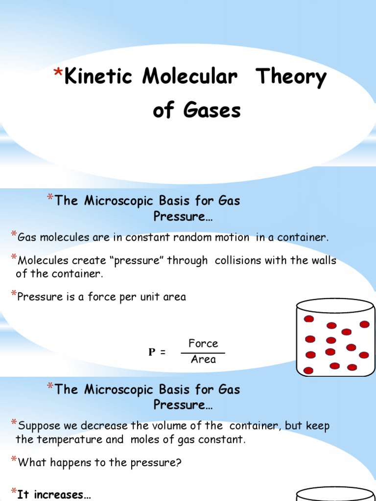 Kinetic Molecular Theory of Gases | PDF | Gases | Temperature