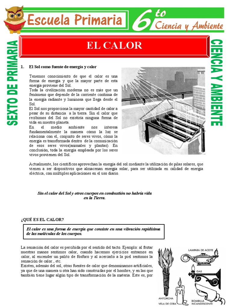 El Calor para Sexto de Primaria | PDF | Expansión térmica | Calor