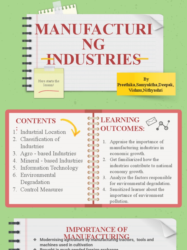 Grade 10 - Manufacturing Industries | PDF | Cotton | Fertilizer