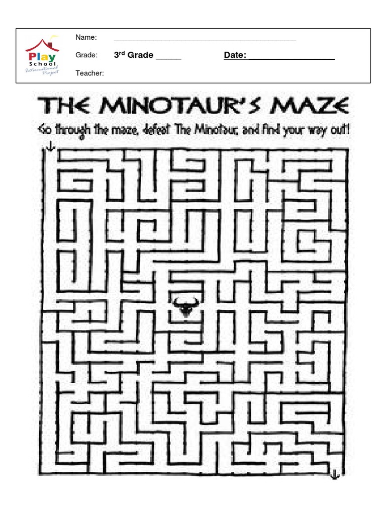 3rd Grade Minotaur's Maze | PDF