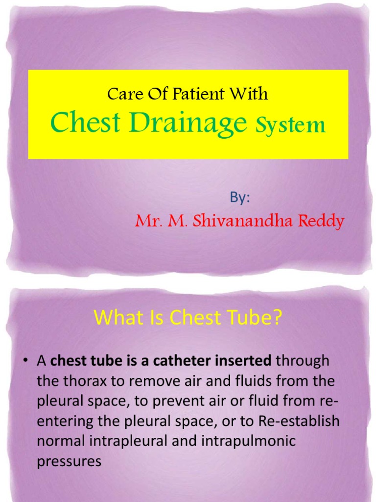 Care of Patient With: Chest Drainage | PDF | Clinical Medicine ...