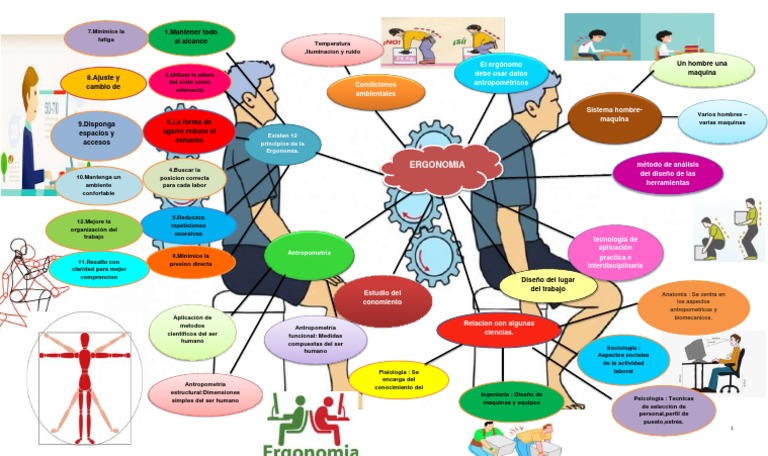 Mapa Mental Ergonomia | PDF | Factores humanos y ergonomía | Antropometría
