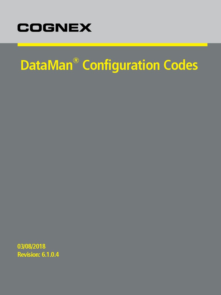Dataman Configuration Codes: 03/08/2018 Revision: 6.1.0.4 | PDF | Control Key | License