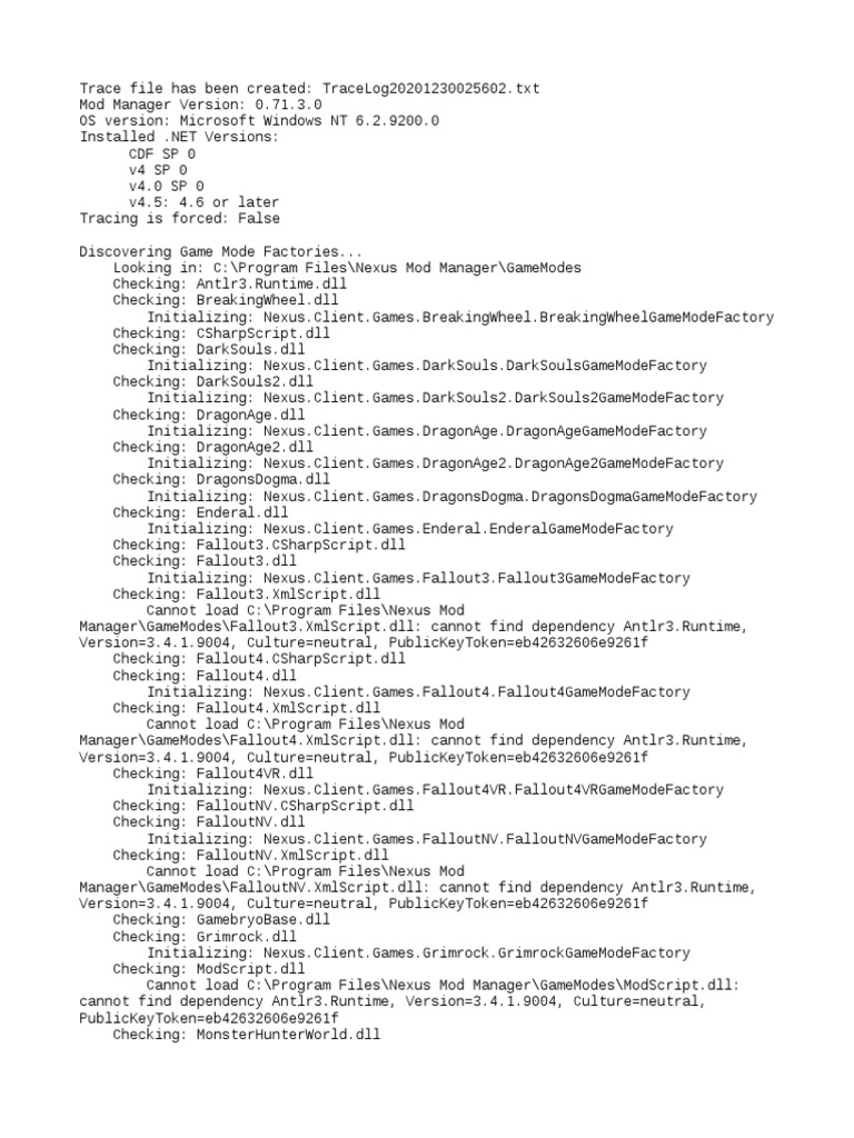 Trace Log 20201230025602 | PDF
