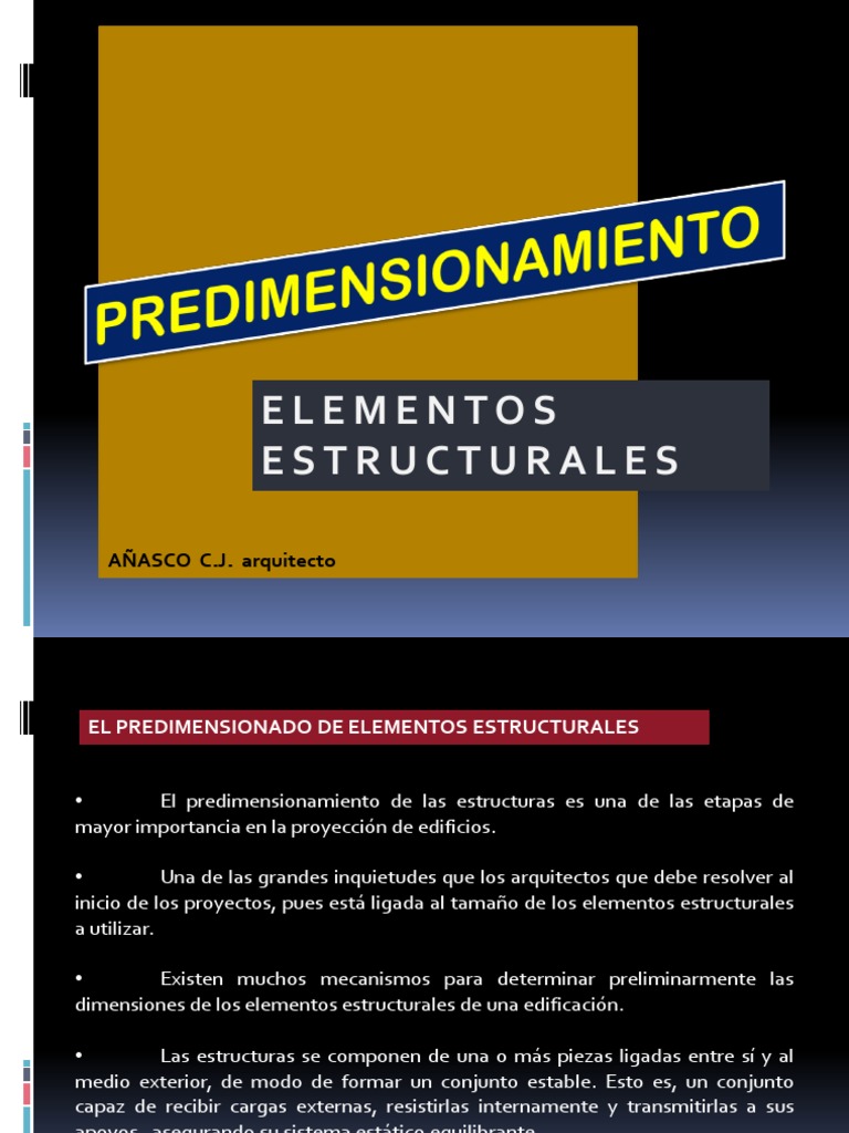 Predimensionamiento de Elementos Estructurales | PDF | Hormigón ...