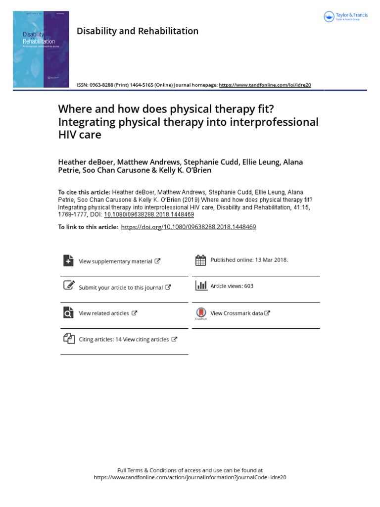 Where and How Does Physical Therapy Fit Integrating Physical Therapy ...