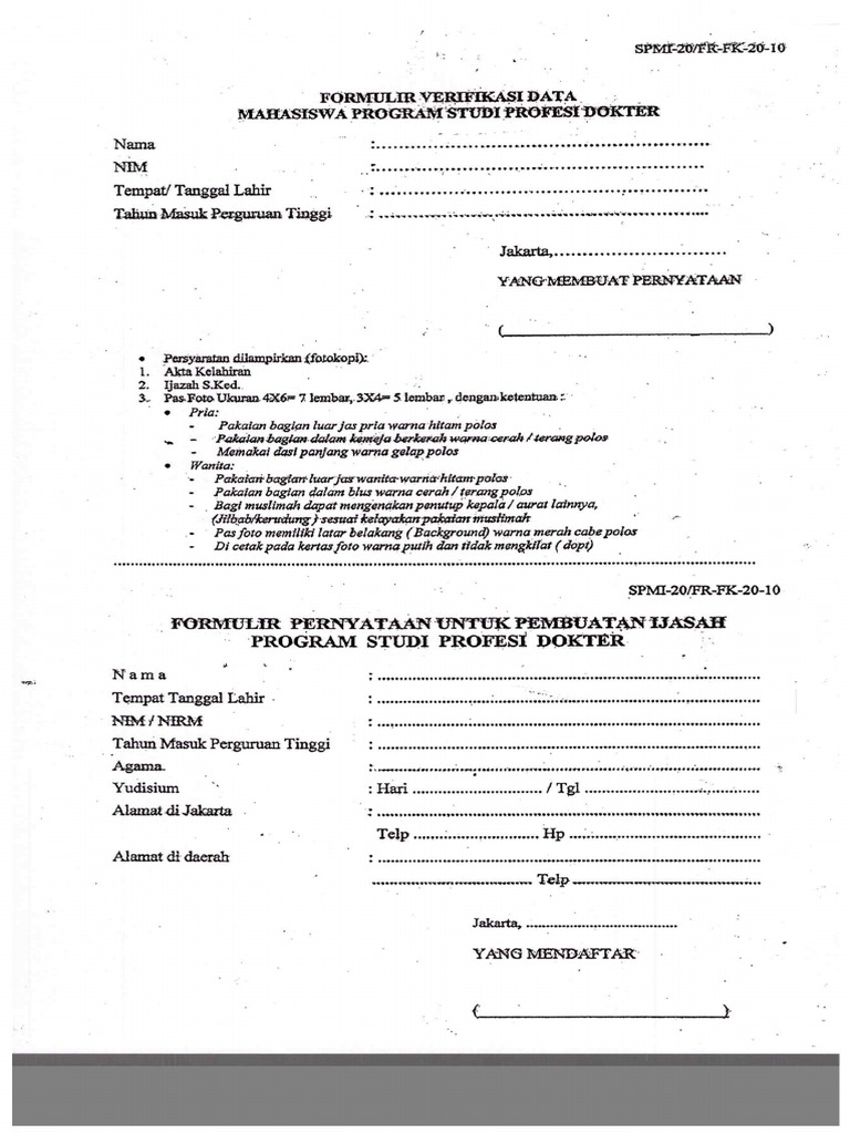 Form Verifikasi Data PSPD | PDF