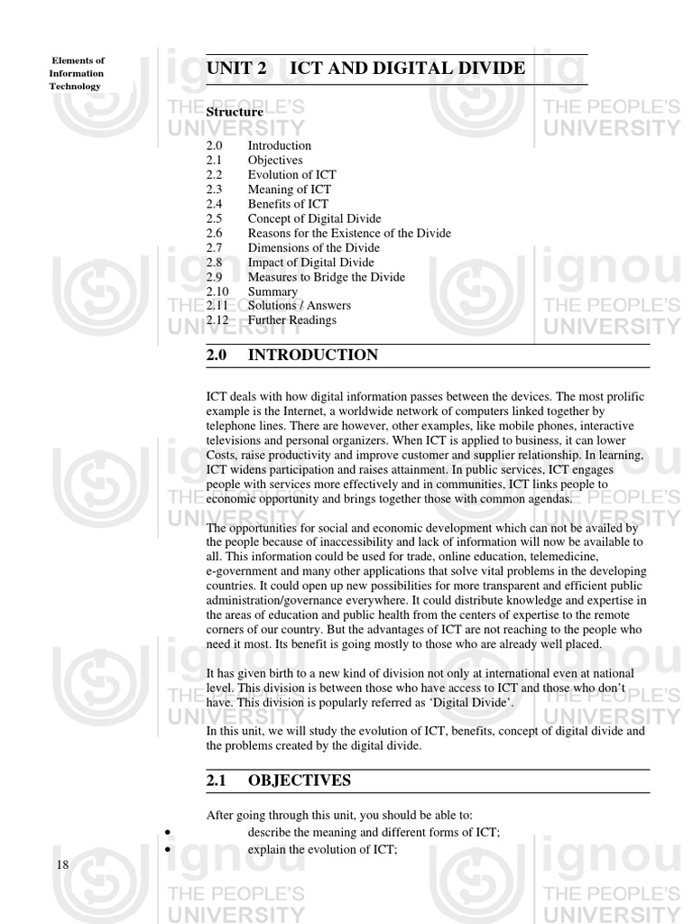 2 ICT & Digital Divide | PDF | Computer Network | Information Technology
