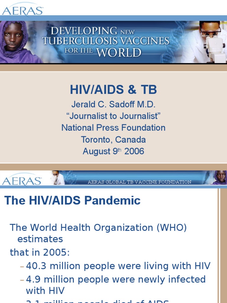 HIV/AIDS and TB (Dr. Jerald Sadoff) | PDF | Tuberculosis | T Helper Cell
