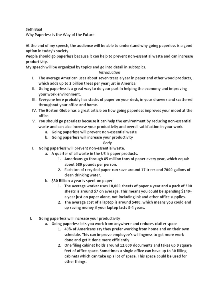 Benefits of Going Paperless Today | PDF | Paper | Economies