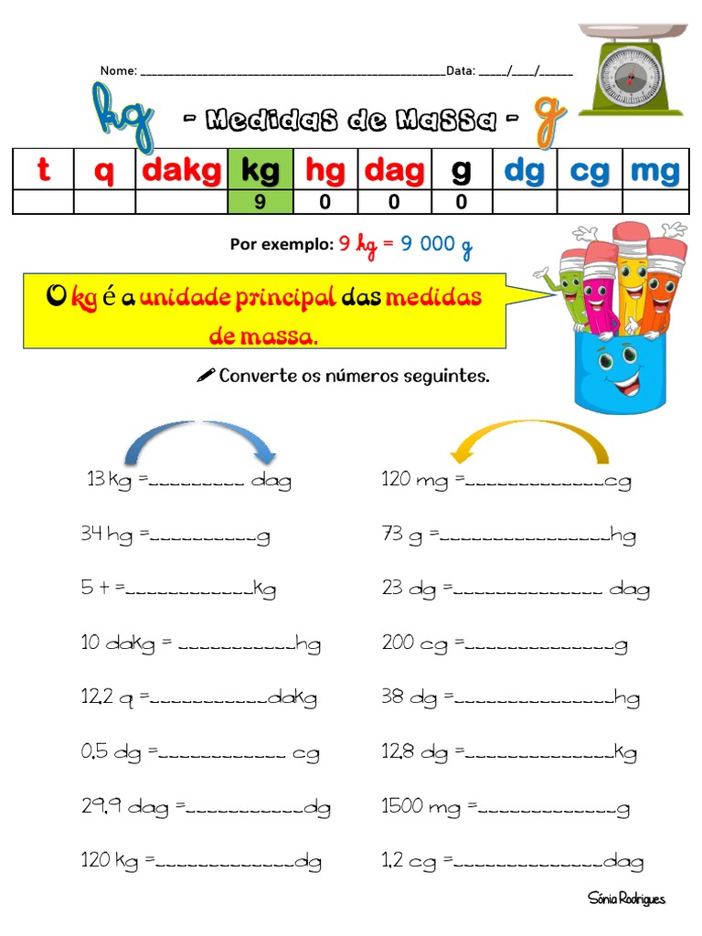 Ficha - Medidas de Massa | PDF