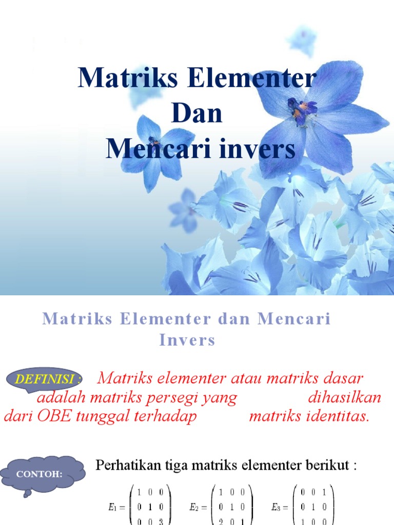 Matriks Elementer & Invers | PDF | Sains & Matematika