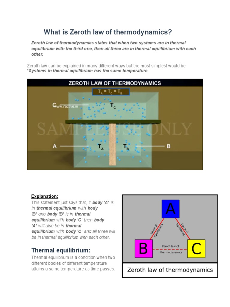 What Is Zeroth Law of Thermodynamics | PDF