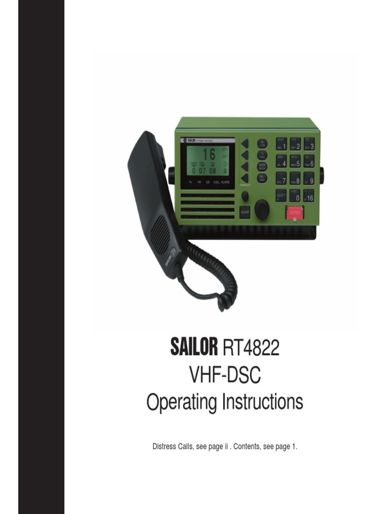 RT4822 VHF-DSC Operating Instructions: Sailor | PDF | Communication ...