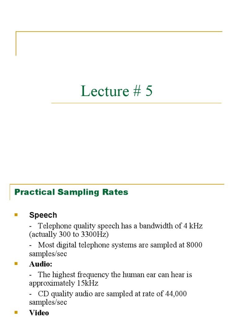 Lecture 5 Pdf Sampling Signal Processing Electrical Engineering